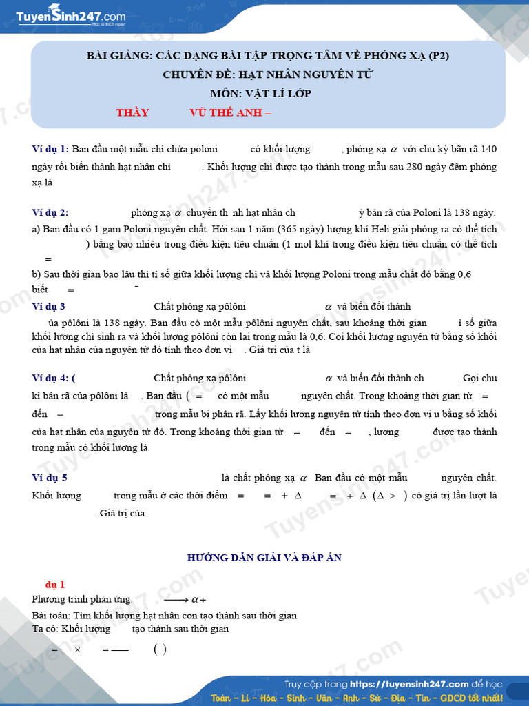 Cac Dang Bai Tap Trong Tam Ve Phong Xa Phan 2 1673056605 | PDF