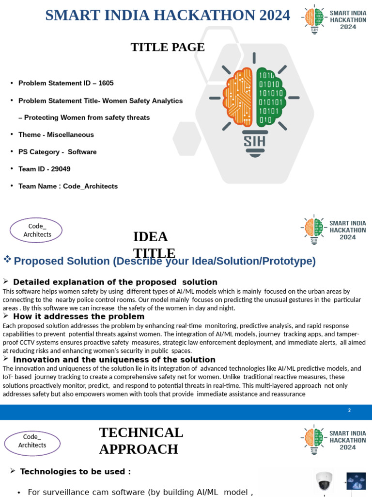 Smart India Hackathon 2024: Title Page | PDF