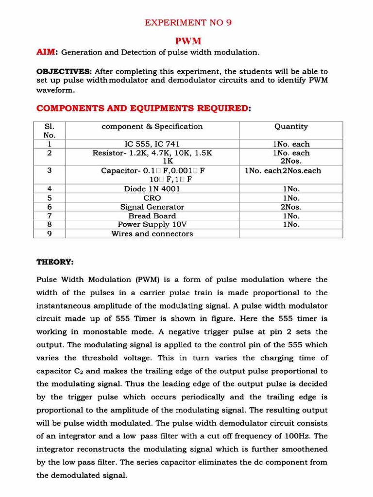 PWM & Pre-emphasis-De-emphasis | PDF