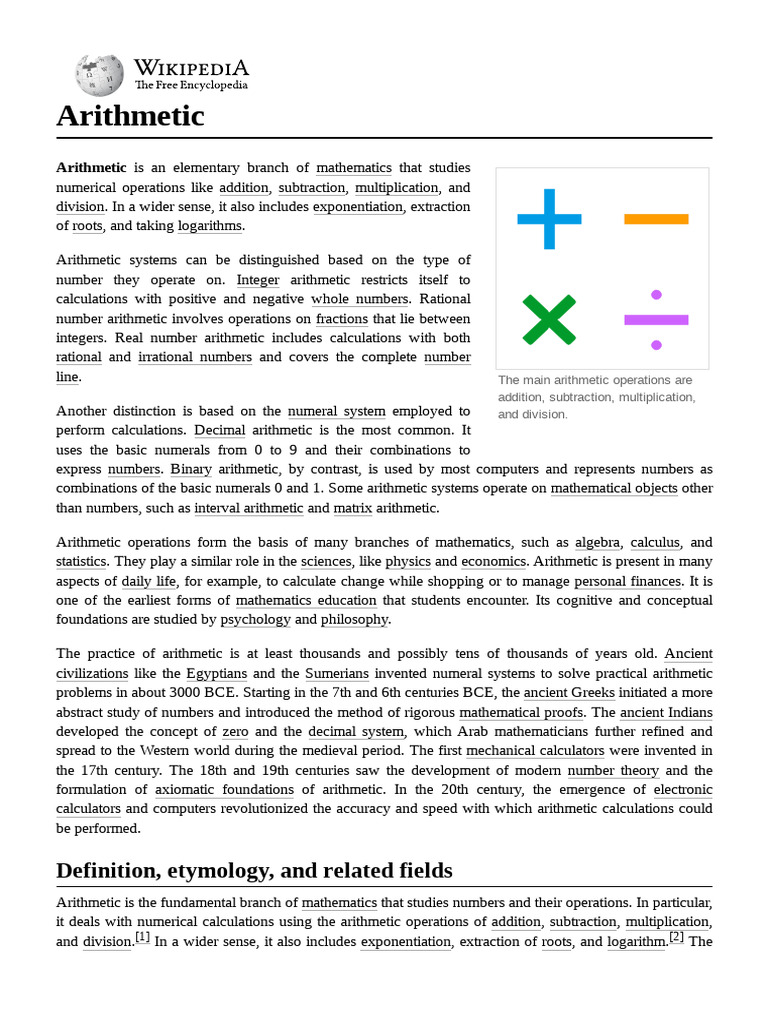 Arithmetic | PDF