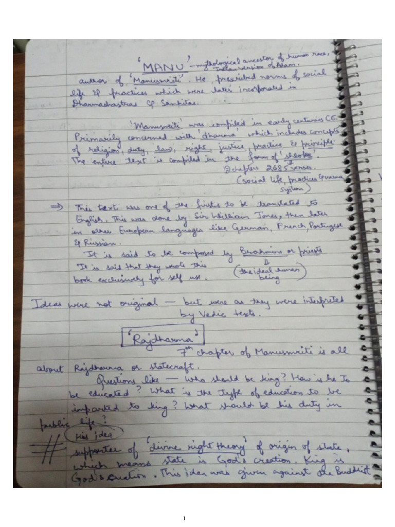 Manu's Theory of Ideal State and Statecraft | PDF