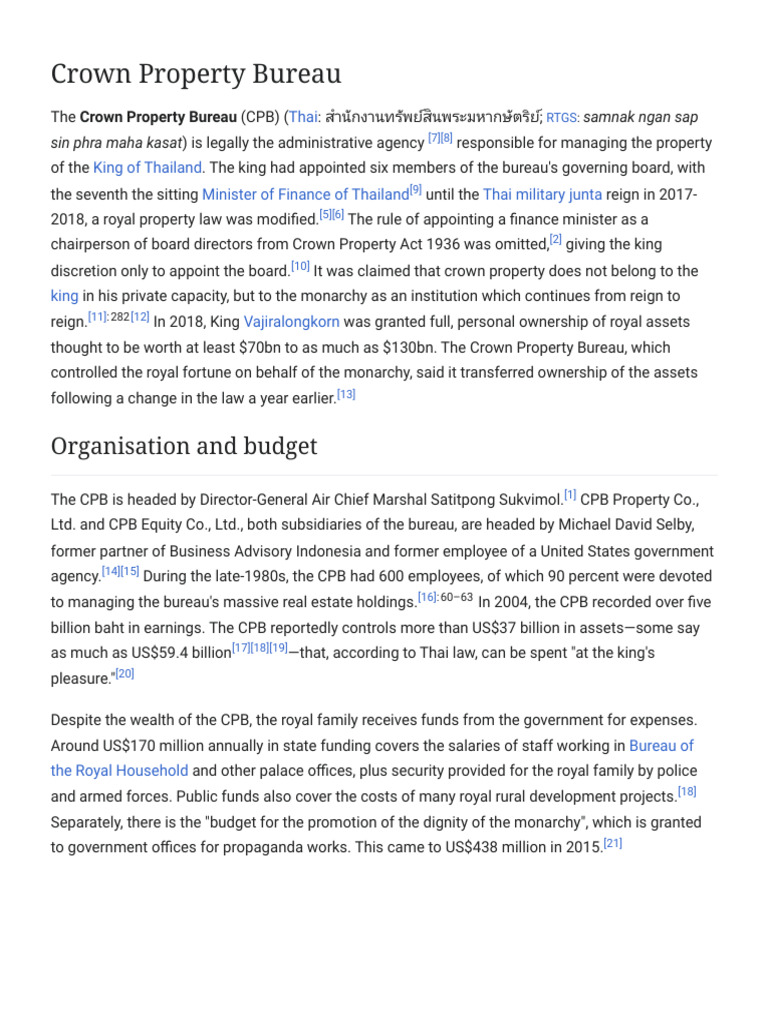 Crown Property Bureau - Wikipedia | PDF