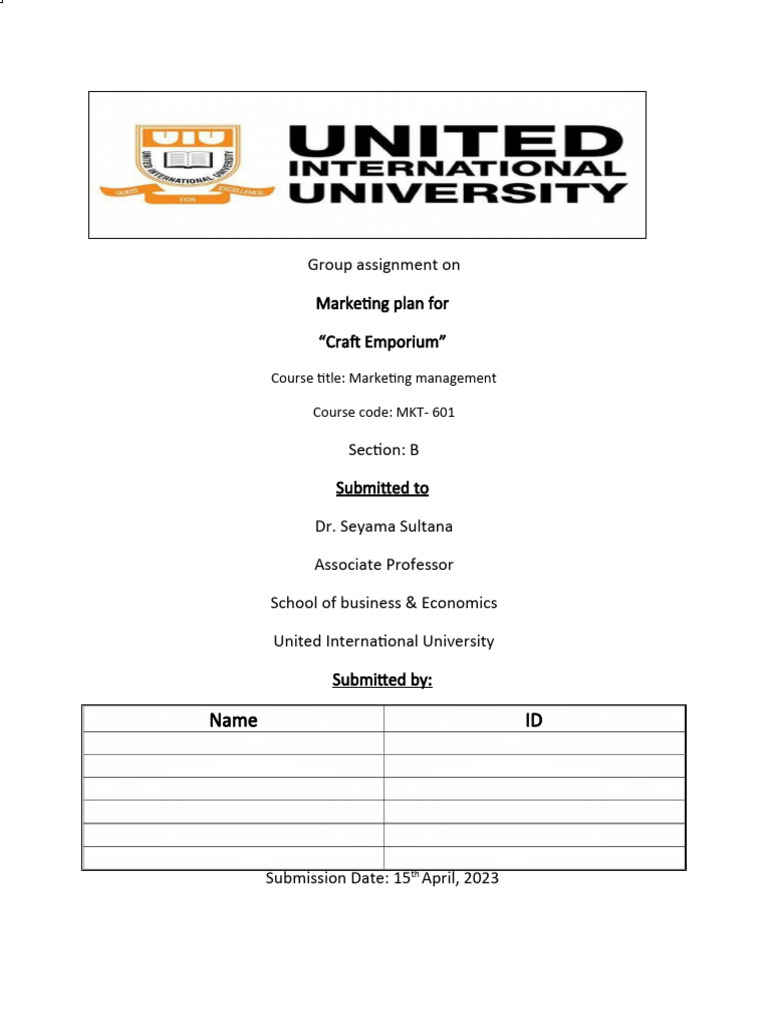 Marketing Plan | PDF