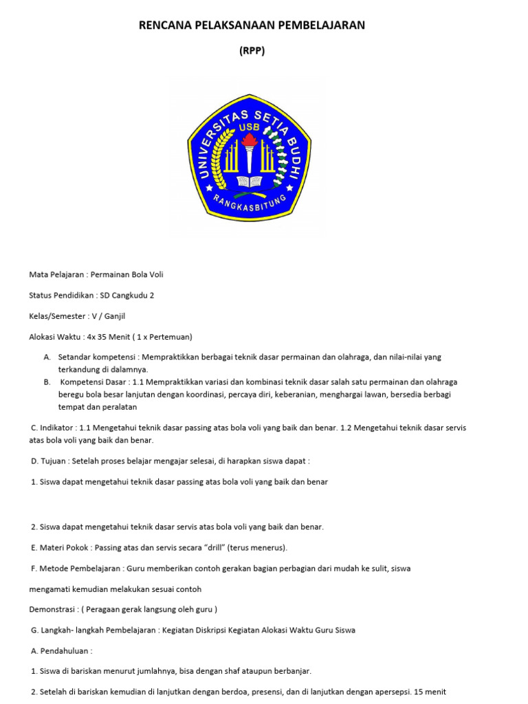 Rencana Pelaksanaan Pembelajaran | PDF