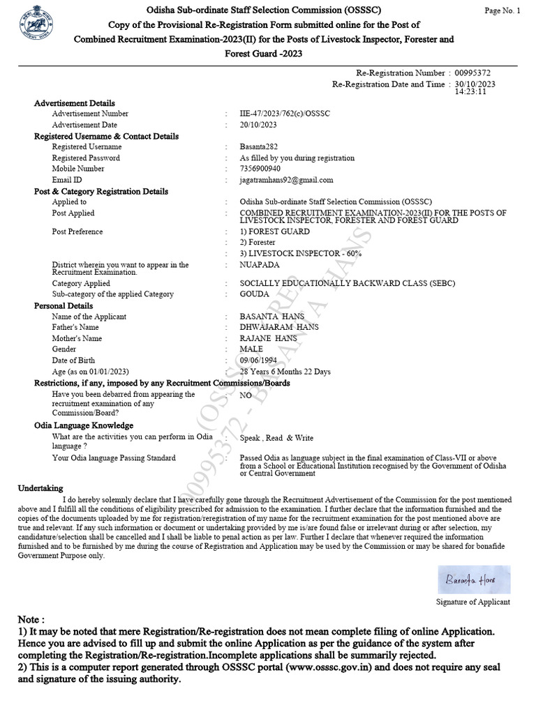 Registration Report | PDF