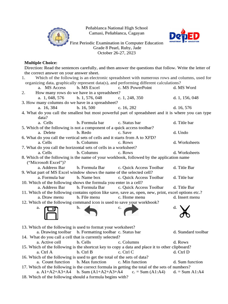 Grade 8 Computer Ed-1stquarter | PDF