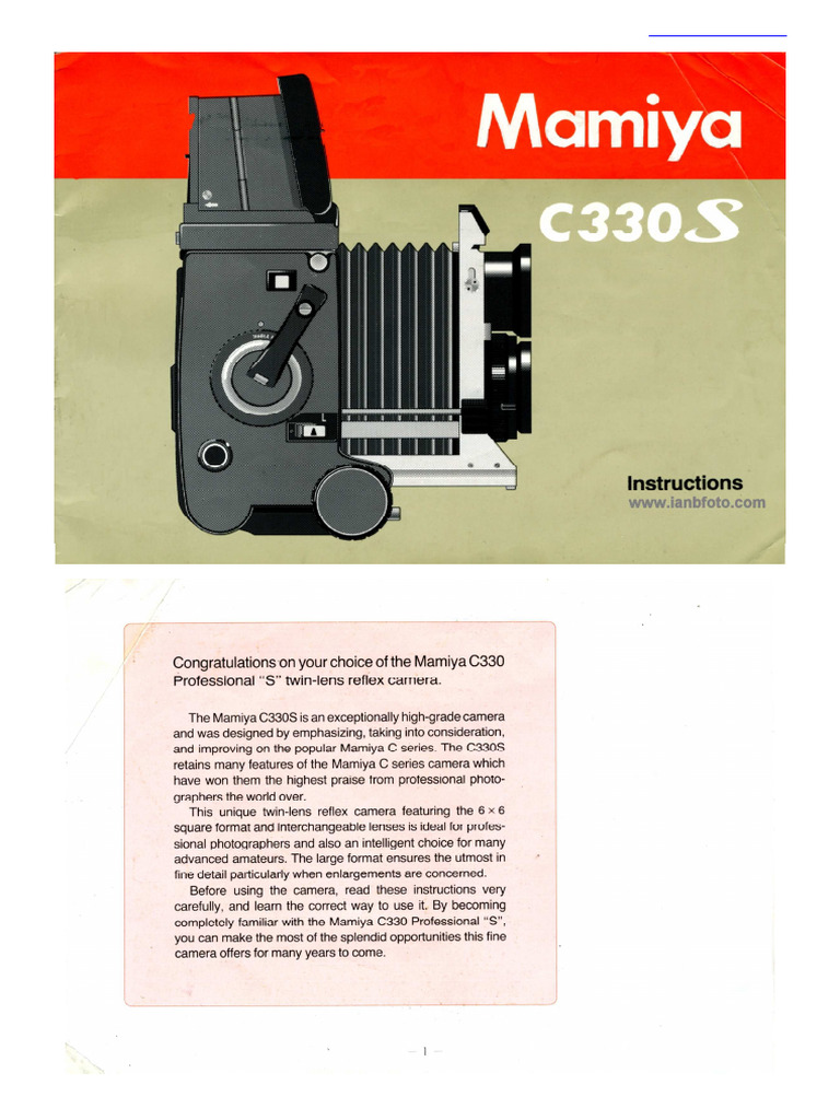 Mamiya C330S Instructions | PDF