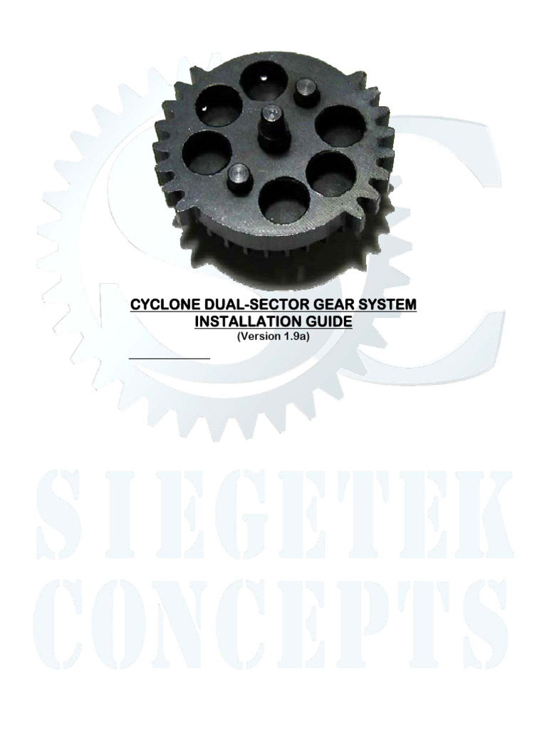 Cyclone AEG Double Sector Gear Installation Guide | PDF | Gear | Piston
