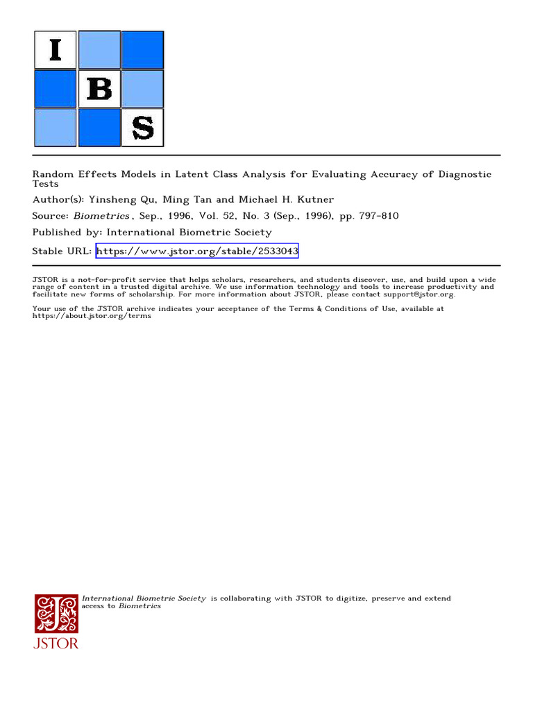 Random Effect Model | PDF | Sensitivity And Specificity | Bootstrapping (Statistics)