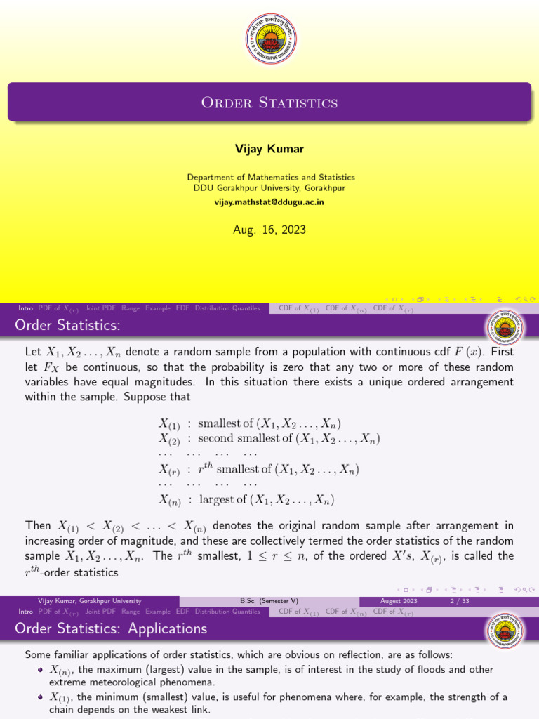 Order Statistics Pdf