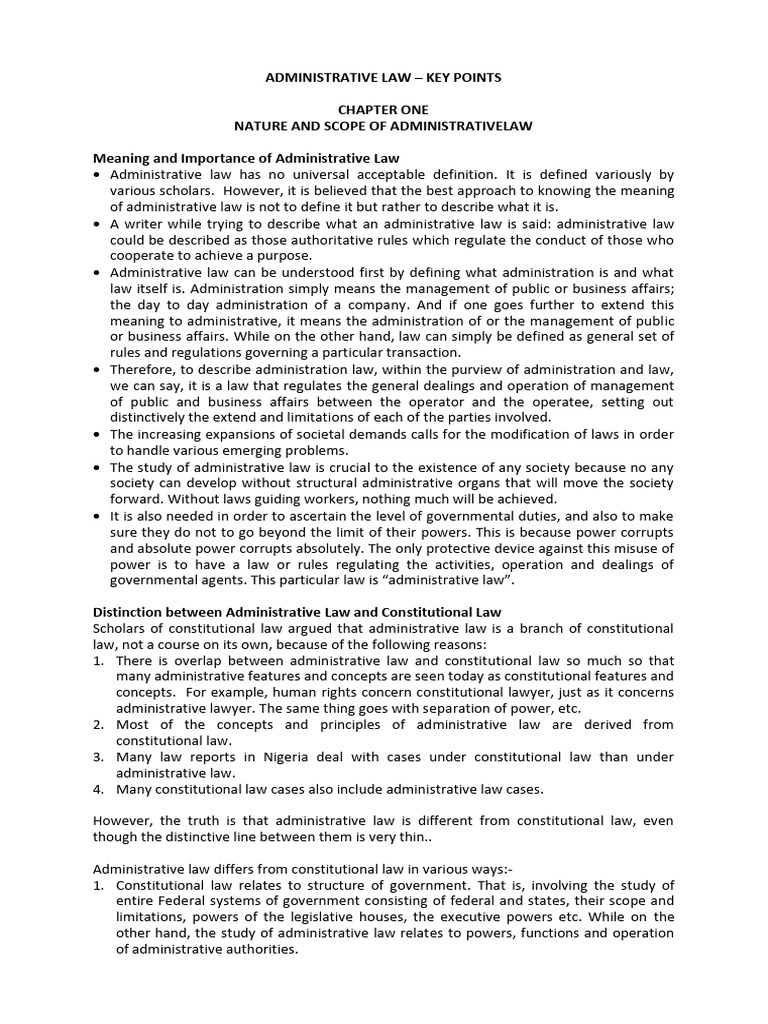 Administrative Law - Key Points | PDF