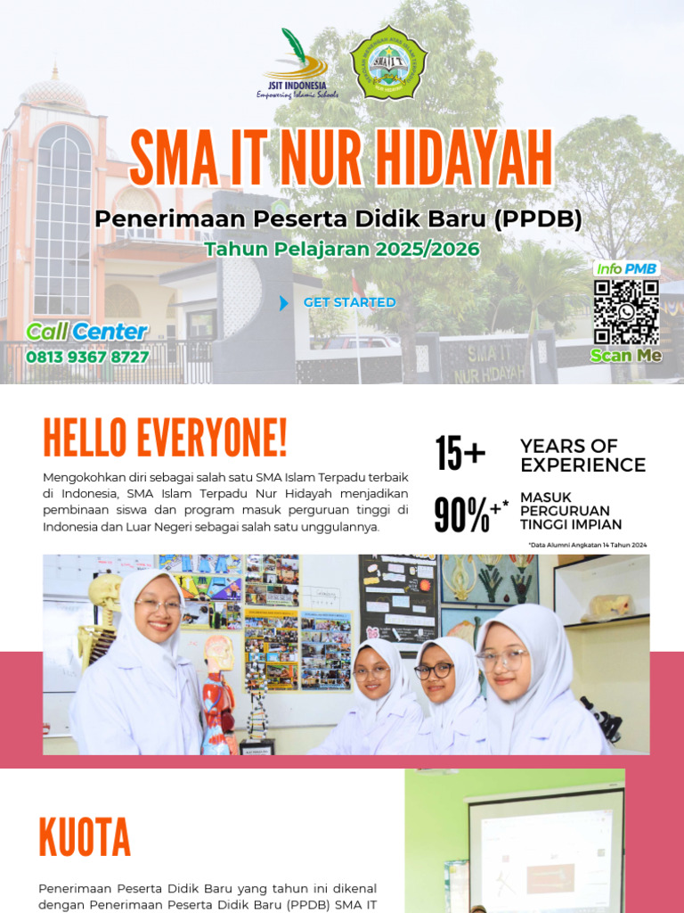 Booklet PPDB SMAIT NUR HIDAYAH 2025-2026 | PDF