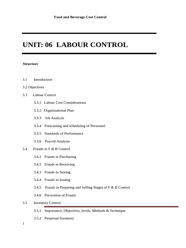 Hm Cost Control Pdf