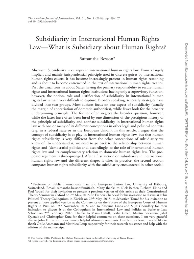 Besson - Subsidiarity | PDF