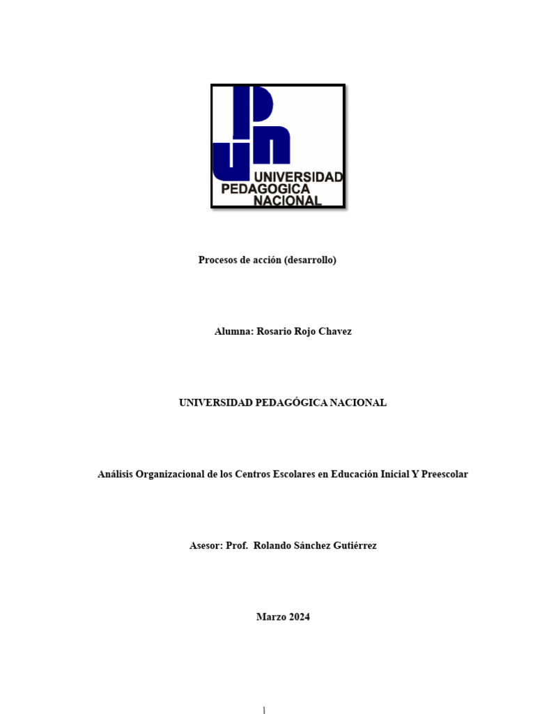 Rojo Chavez - Rosario - Bii - Actividad 3 Procesos de Accion | PDF