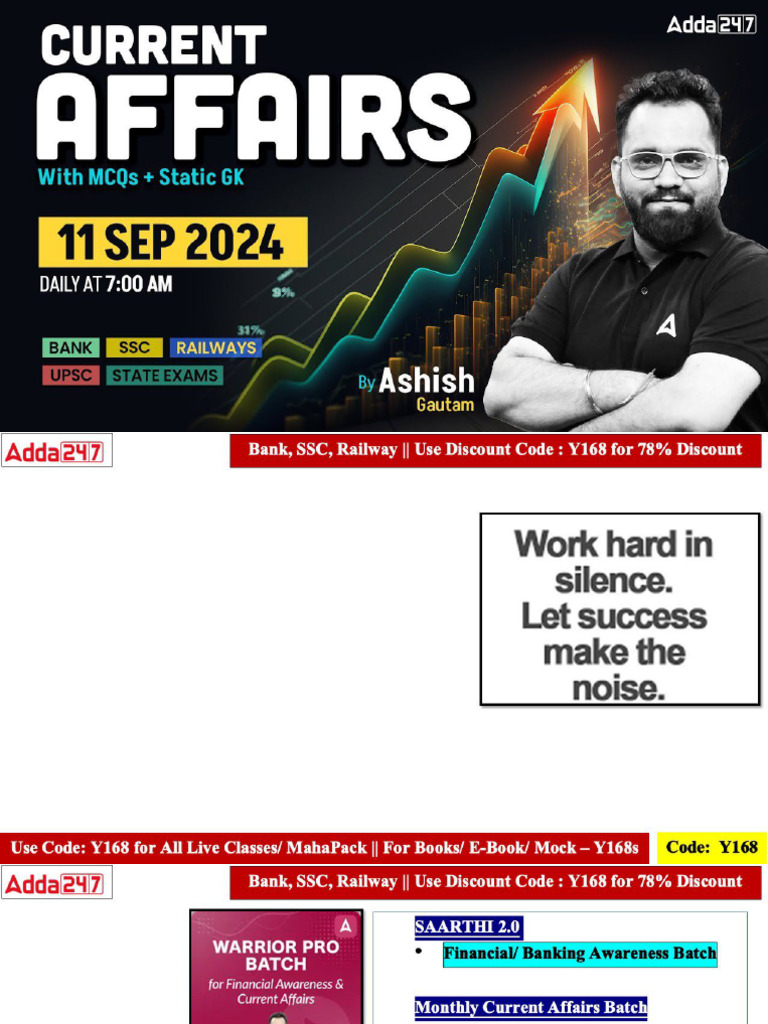 11th Sept 2024 Current Affair by Ashish Gautam OLD | PDF