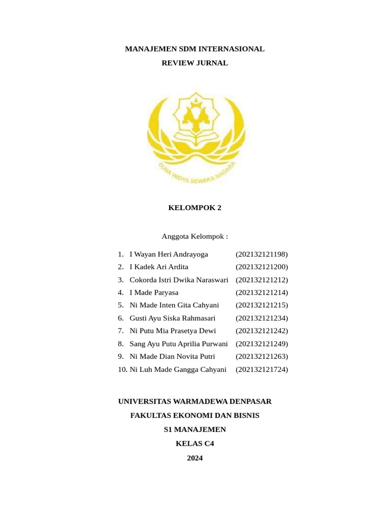 Review Jurnal MSDM Internasional Kelompok 2 | PDF