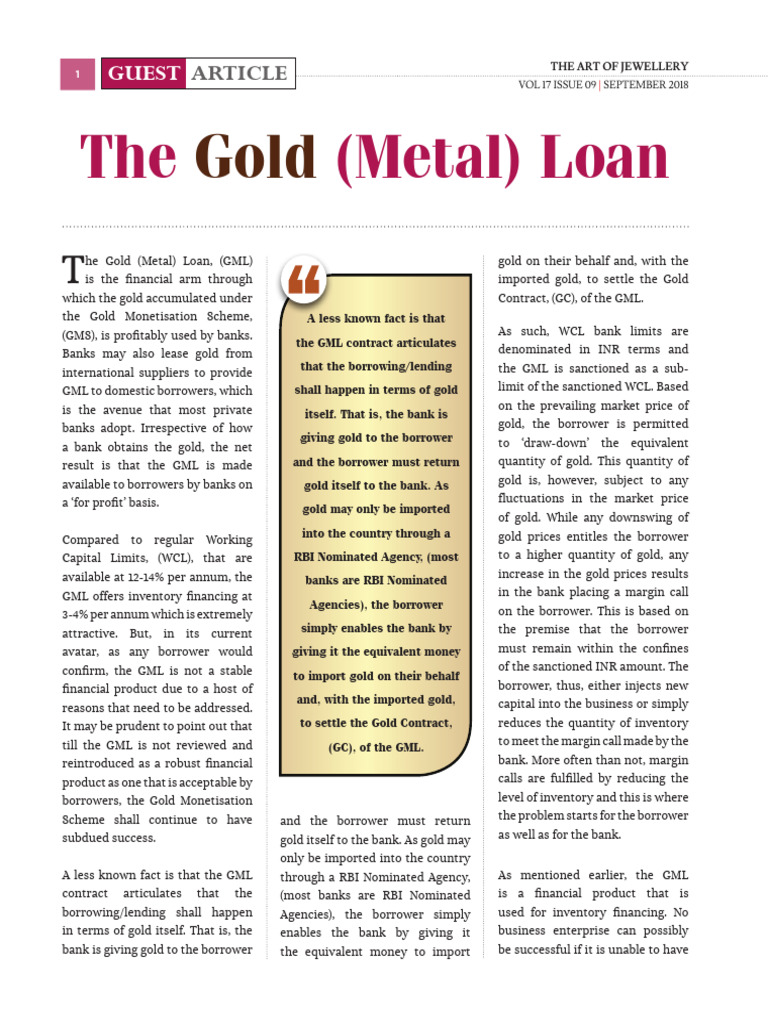 The Gold Metal Loan | PDF