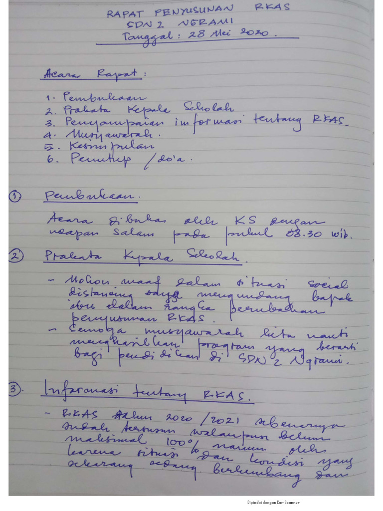 Daftar Hadir + Notula Rapat GTHGH | PDF