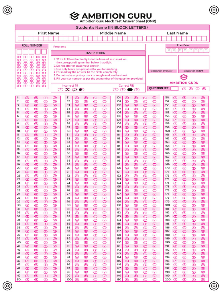 OMR Sheet Desing - Final | PDF