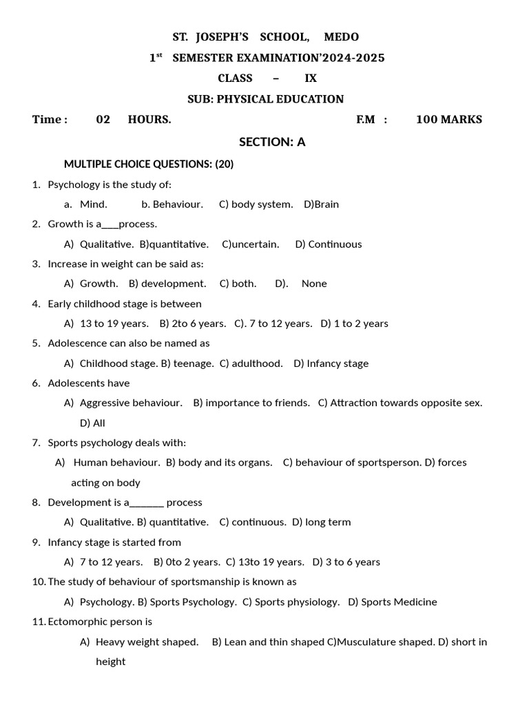 Phy. Edu (X) Original | PDF