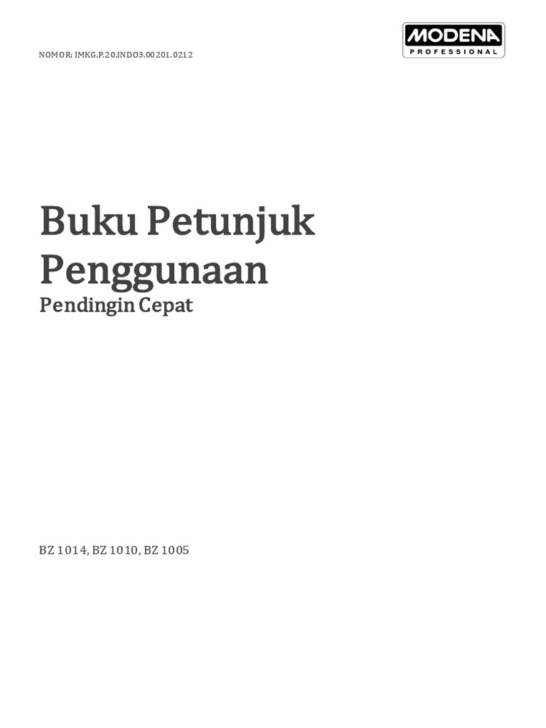 Blast Chiller & Freezer BZ 1005 | PDF