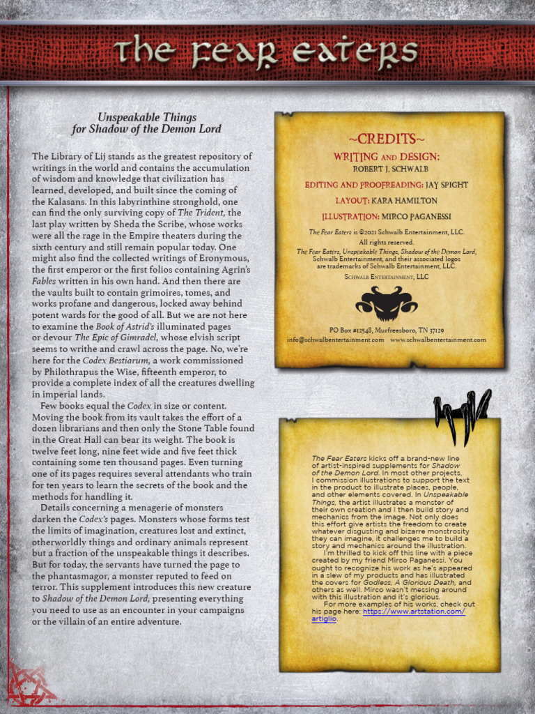 SDL2102 Shadow of The Demon Lord - The Fear Eaters v120201 | PDF