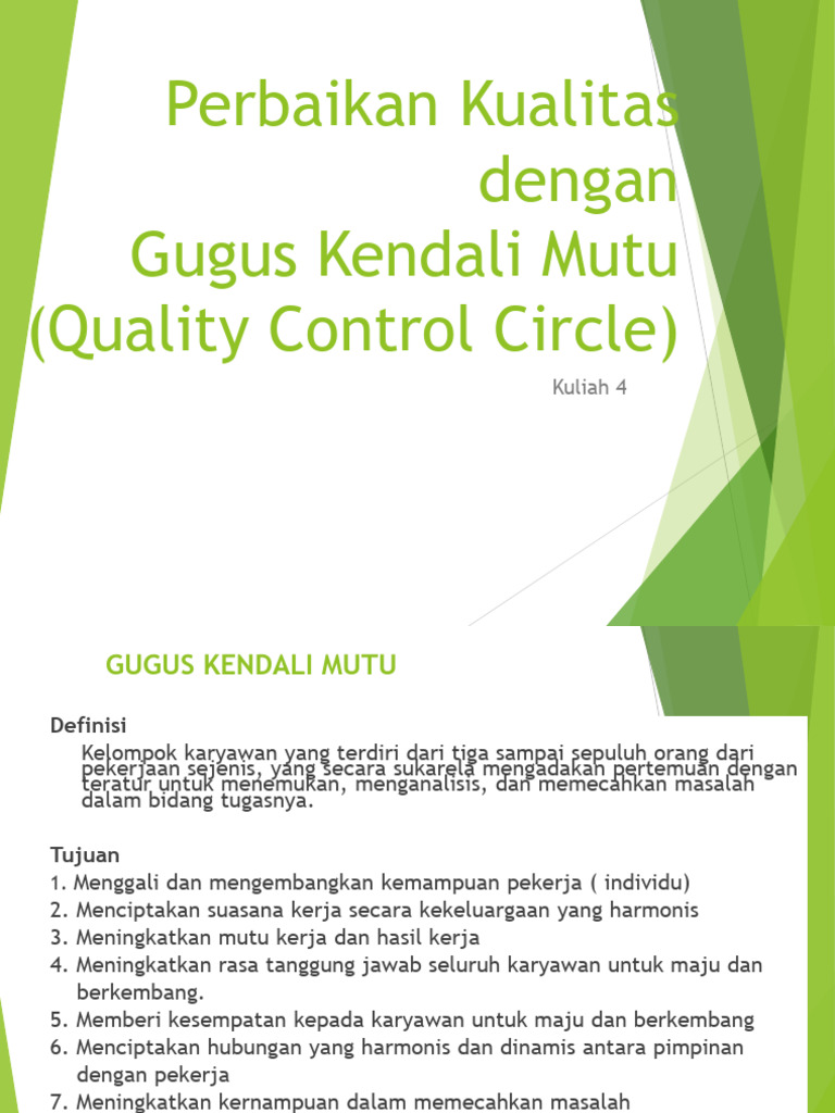 Pertemuan 4. Gugus Kendali Mutu | PDF