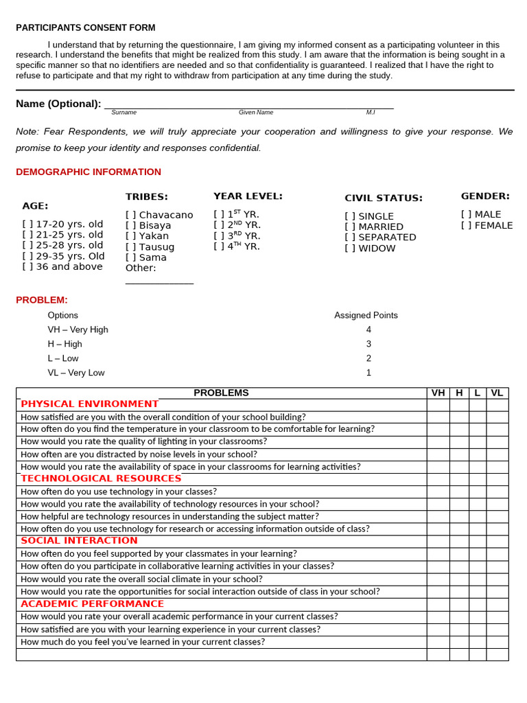 Fci - Participants Consent Form | PDF | Learning | Social Psychology