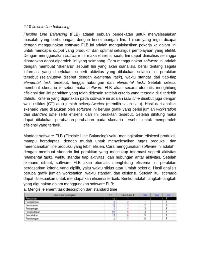 Flexible Line Balancing Flexible Line Balancing Software Output ...