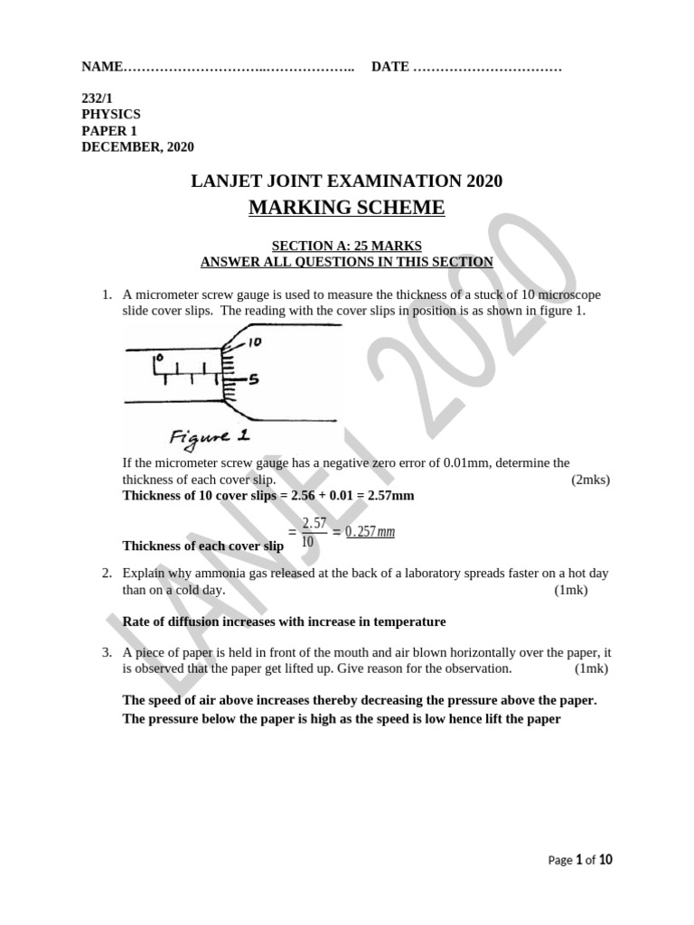 PHYSICS pp1 Ms | PDF