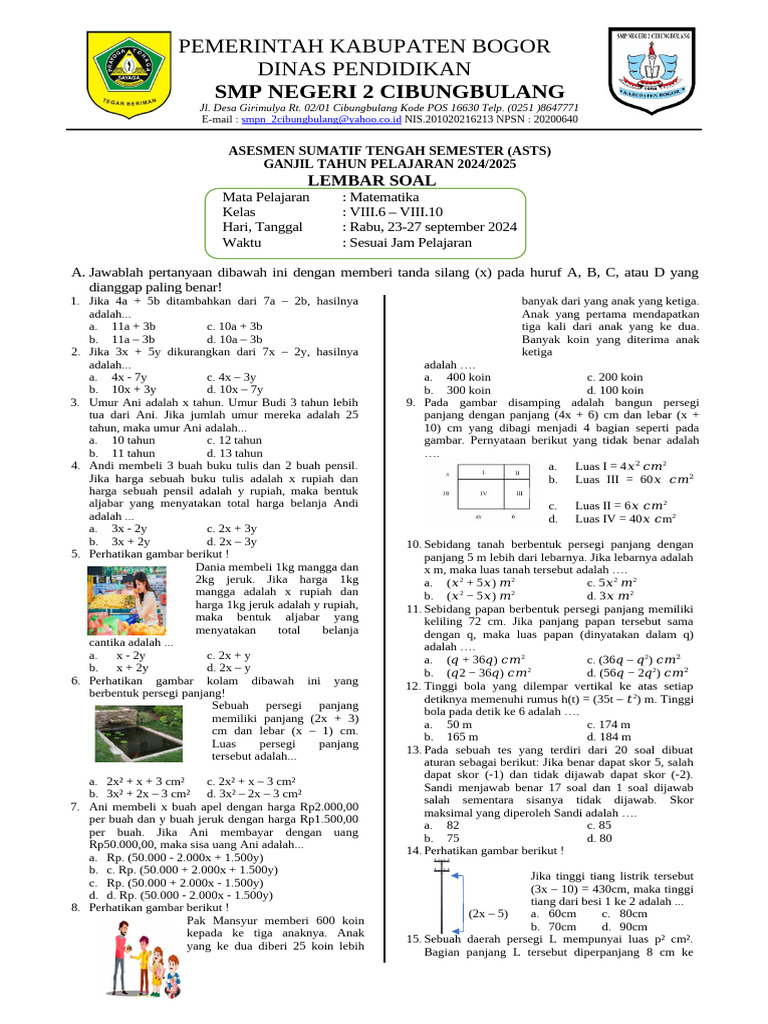 Soal ASTS - Ganjil - 2425 | PDF