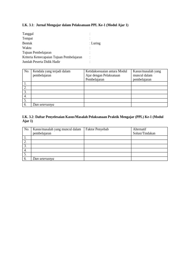 LK PPL Batch 1 Tahun 2024 | PDF