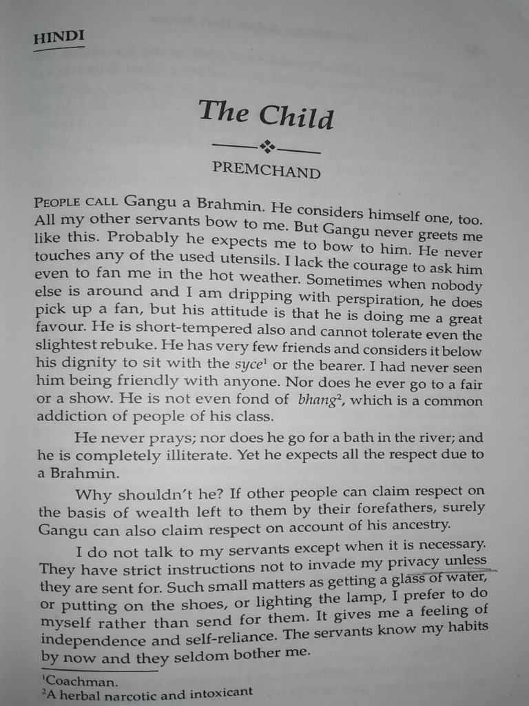 The Child - Premchand | PDF