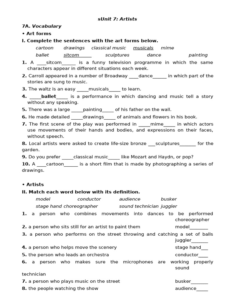 Bài tập Anh 11 Friend Global Lưu Hoàng Trí Unit 7 | PDF