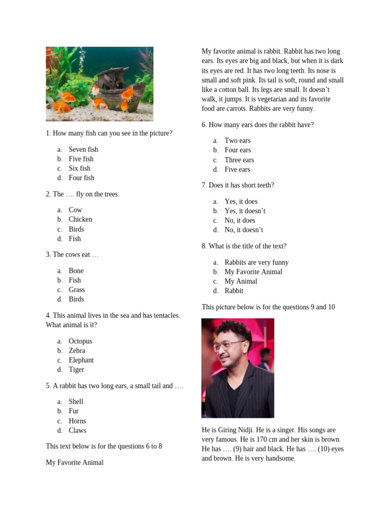 Describing Text Exercise | PDF