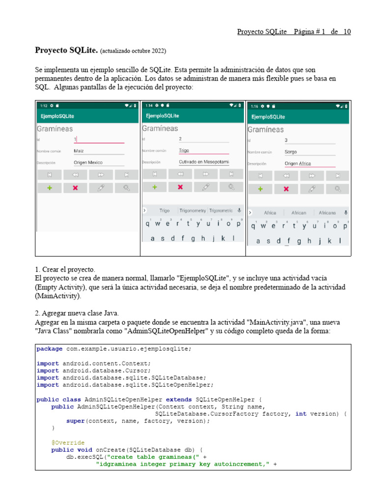 SQLite Ejemplo Nuevo | PDF