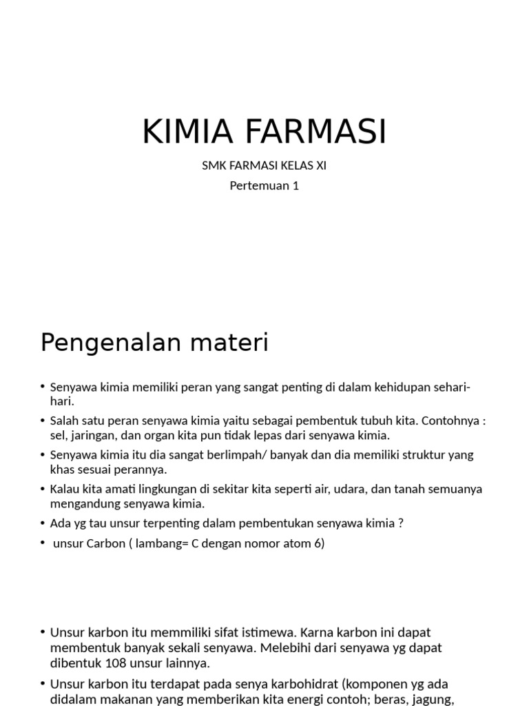 Kimia Farmasi Kelas Xi | PDF