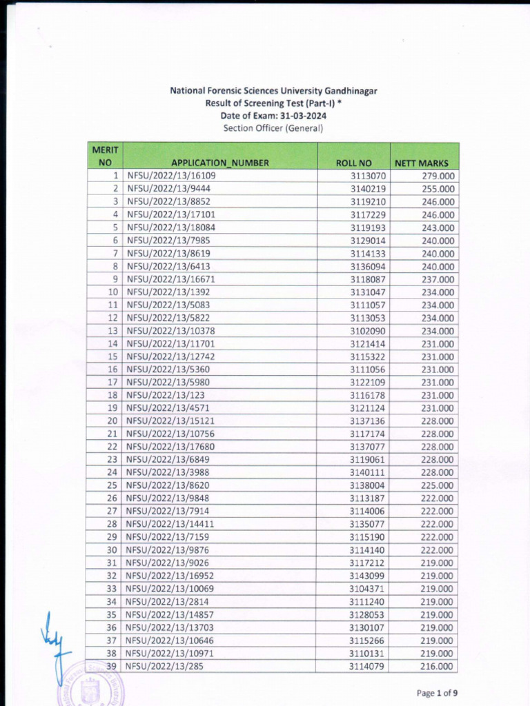 Screening Test 1-9 | PDF