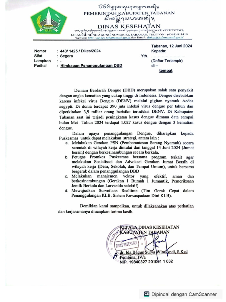 Surat Himbauan DBD | PDF