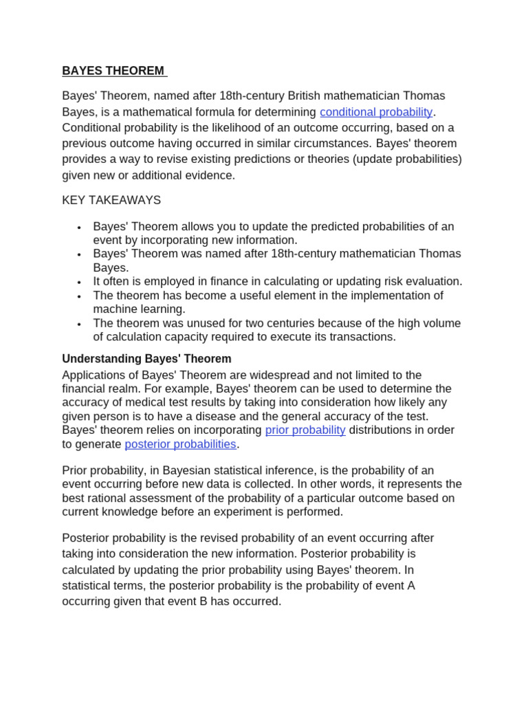 Bayes Theorem | PDF