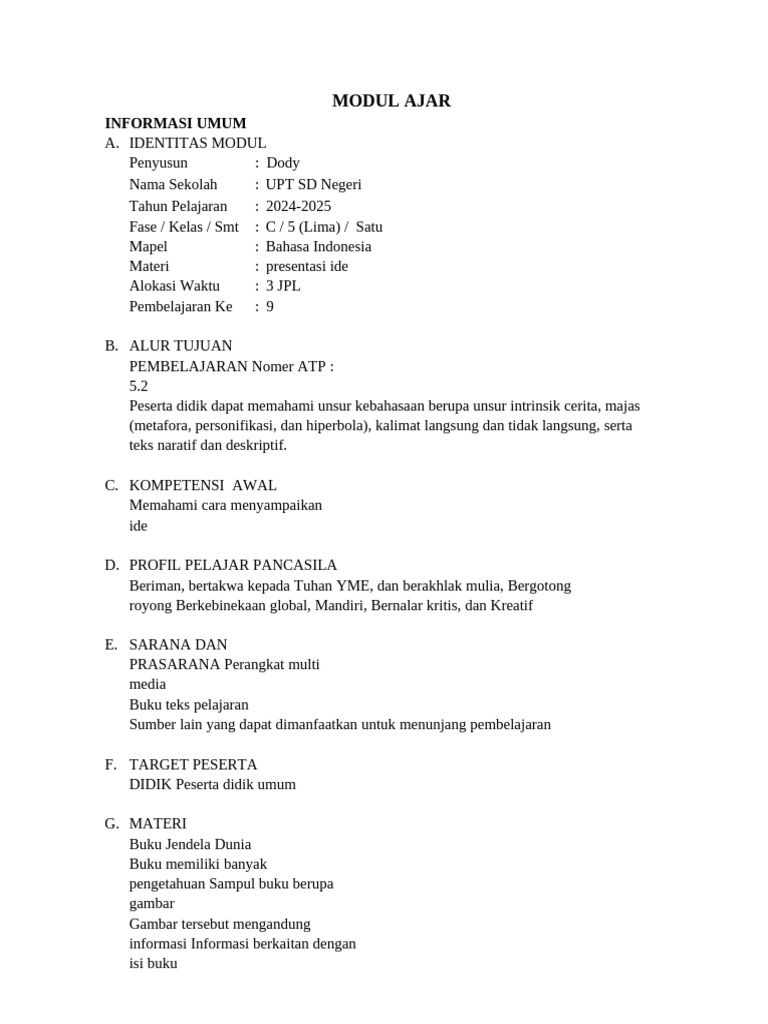 Modul Presentasi Ide | PDF