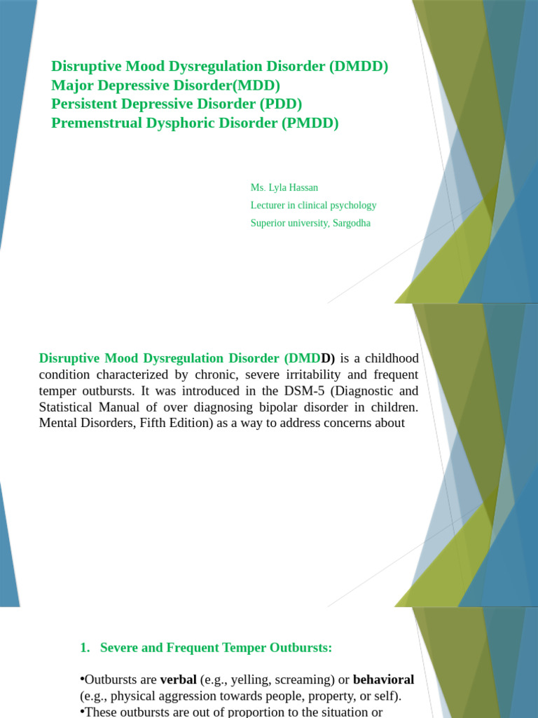 Disruptive Mood Dysregulation Disorder (DMDD) | PDF