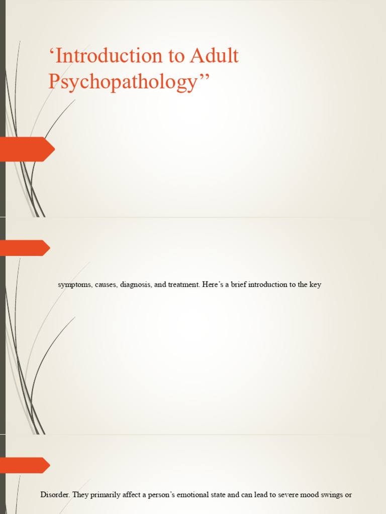 Introduction To Adult Psychopathology | PDF
