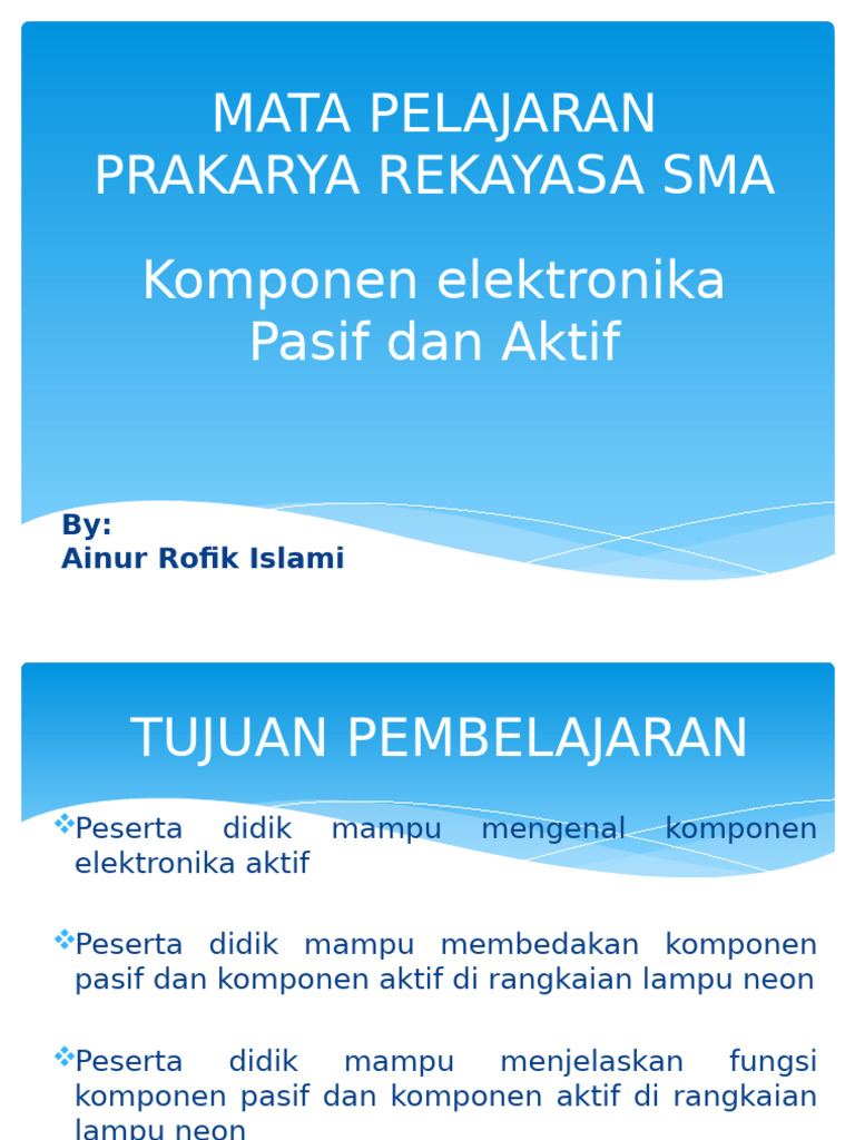 Komponen Komponen Dasar Elektronika | PDF