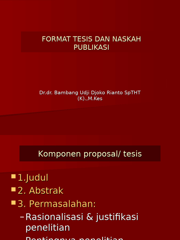 Format Tesis Dan Publikasi | PDF