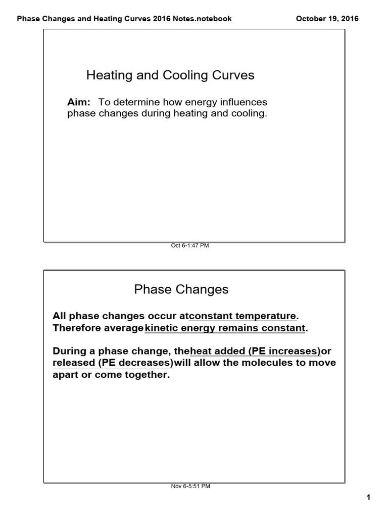 Heating and Cooling Curve Notes 2016 | PDF