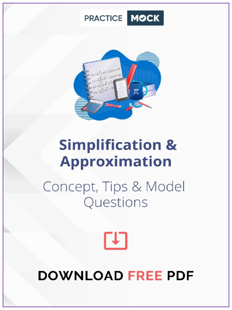 Simplification Approximation PDF Concept Tips Model Questions 1 | PDF