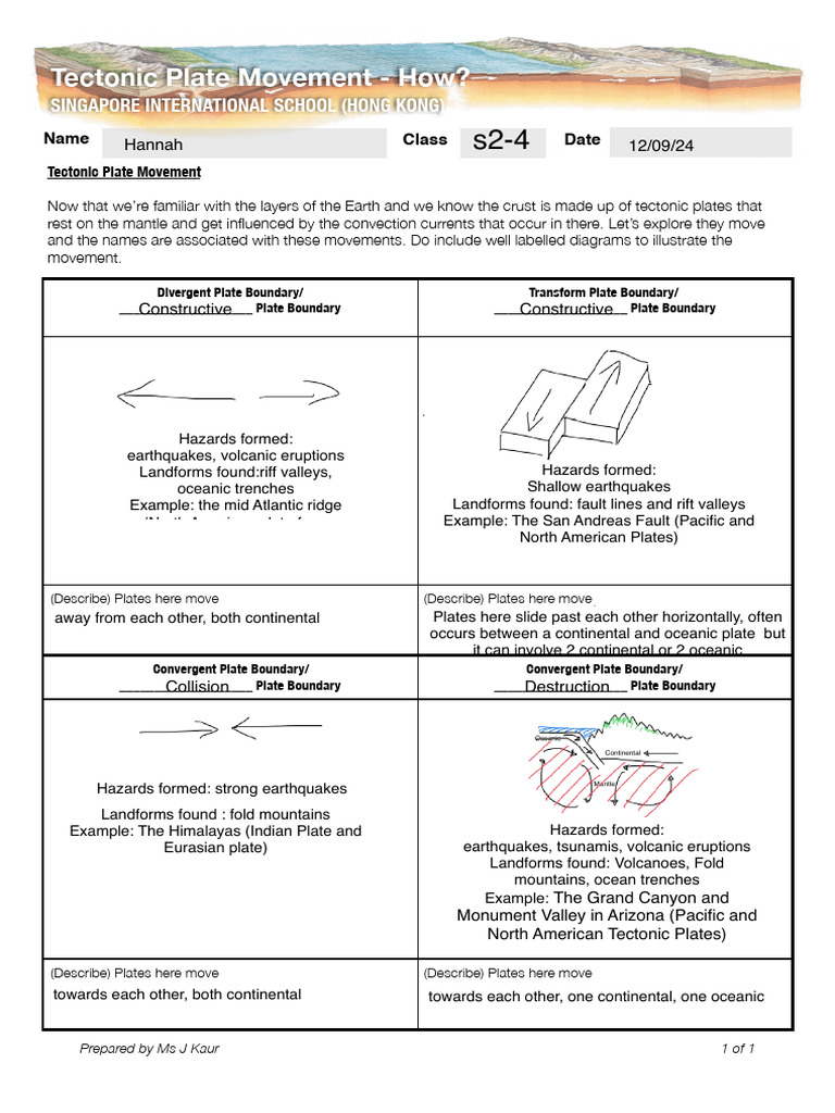 Tectonic Plate Movement | PDF