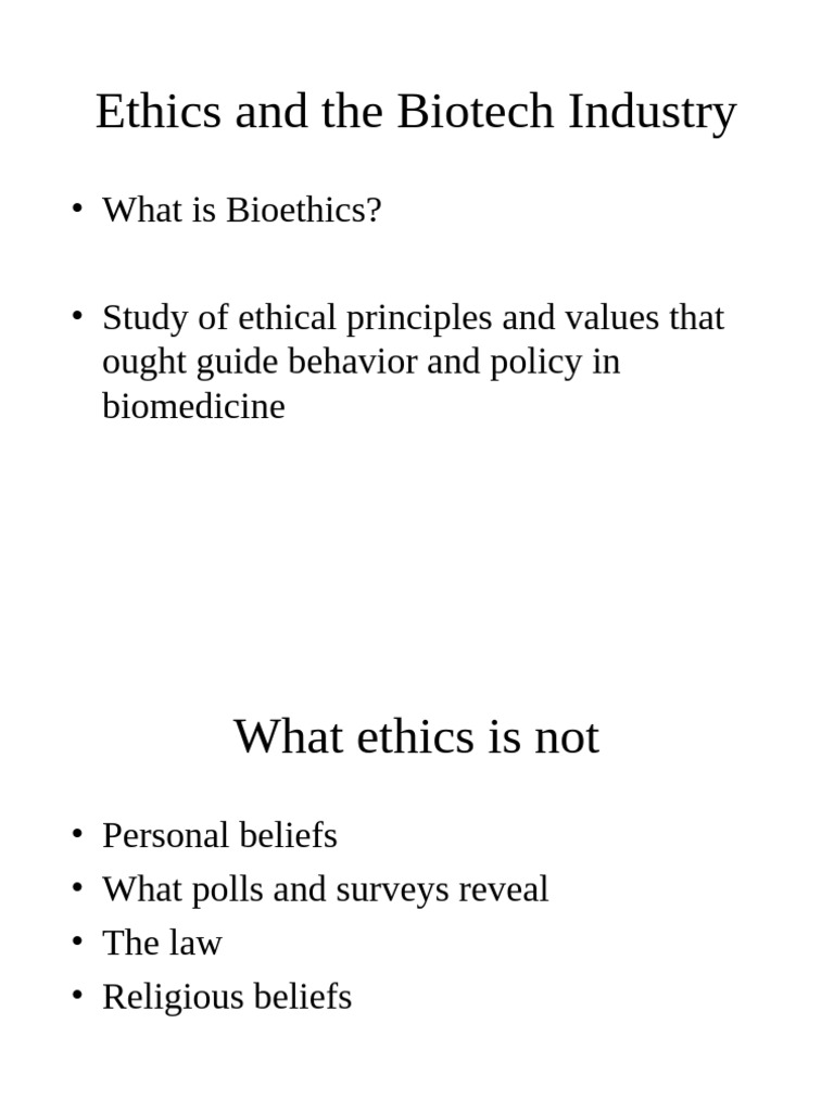 Bioethics and Biotechnology | PDF
